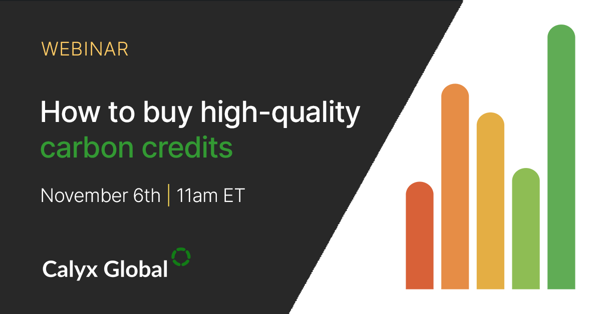 Calyx Global webinar: How to find high quality carbon credits